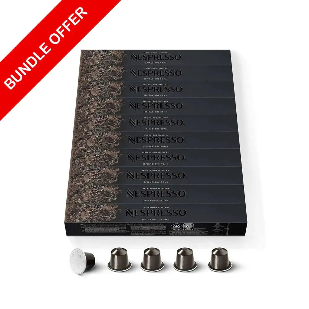 (100 Capsules) Nespresso - Roma - 10 Capsules X10 - Bundle